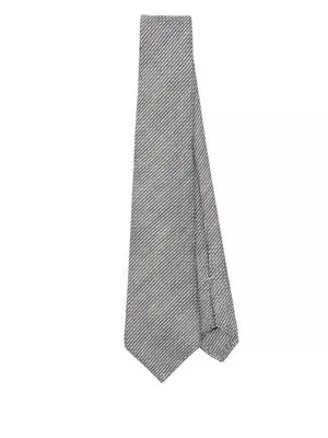 Canali Jacquard Neck Tie - Black