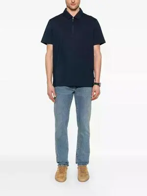Michael Kors Zip-up Piqué Polo Shirt