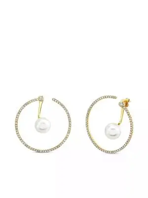SHAY SHAY 18k Yellow Gold Diamond & Pearl Ear Jackets
