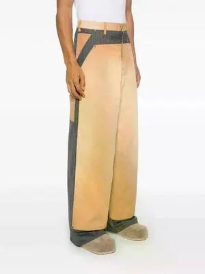 KHOKI Pinstripe Panelled Trousers