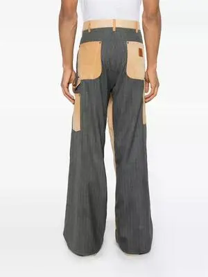 KHOKI Pinstripe Panelled Trousers
