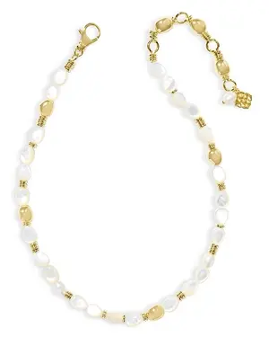 Kendra Scott Melody Mother Of Pearl Beaded Necklace - White/gold