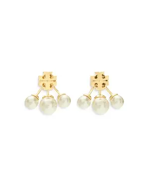 Tory Burch Kira Imitation Pearl Earrings - Gold