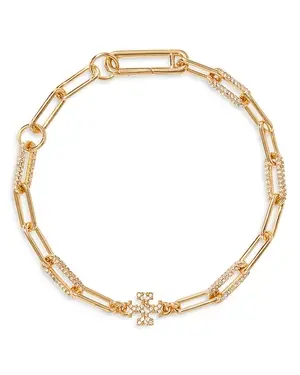 Tory Burch 18k Plated Pave Bracelet - Gold