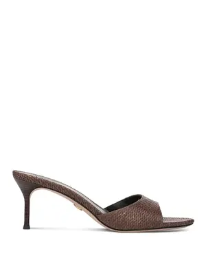 Veronica Beard Tia Heeled Slide Sandals - Espresso