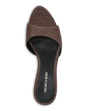 Veronica Beard Tia Heeled Slide Sandals - Espresso