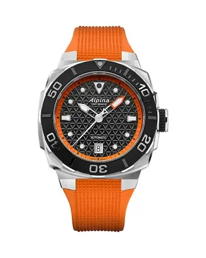 ALPINA Seastrong Strap Watch, 39mm - Black/orange