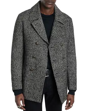 John Varvatos Harden Regular Fit Double Breasted Wool Pea Coat