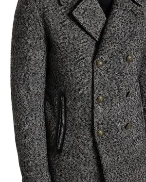 John Varvatos Harden Regular Fit Double Breasted Wool Pea Coat