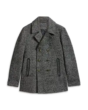John Varvatos Harden Regular Fit Double Breasted Wool Pea Coat