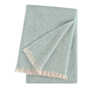 YVES DELORME Cosy Wool Throw - Aqua