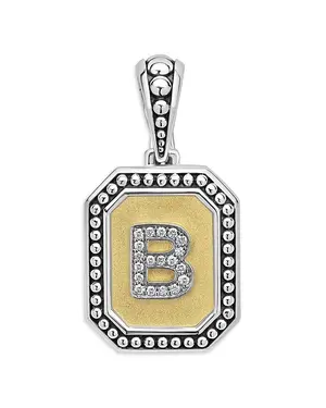 Lagos Lagos Sterling Silver And 18K Yellow Gold Diamond Initial A Charm B