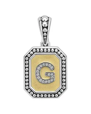 Lagos Lagos Sterling Silver And 18K Yellow Gold Diamond Initial A Charm G