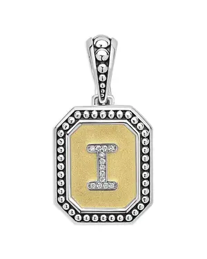 Lagos Lagos Sterling Silver And 18K Yellow Gold Diamond Initial A Charm I