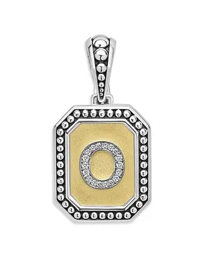 Lagos Lagos Sterling Silver And 18K Yellow Gold Diamond Initial A Charm O