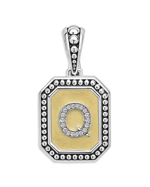 Lagos Lagos Sterling Silver And 18K Yellow Gold Diamond Initial A Charm Q