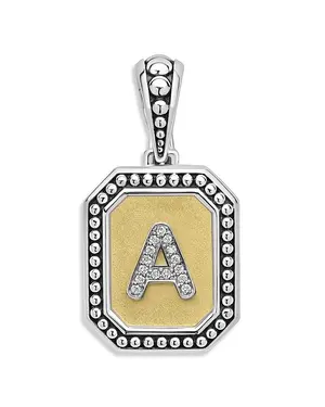 Lagos Lagos Sterling Silver And 18K Yellow Gold Diamond Initial A Charm R