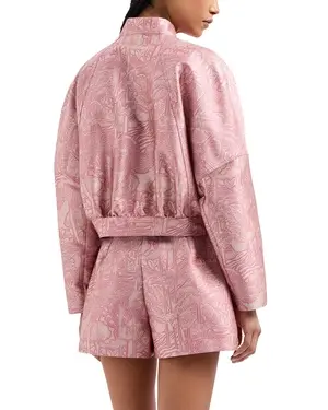 Emporio Armani Landscape Tonal Print Shiny Jacquard Shorts