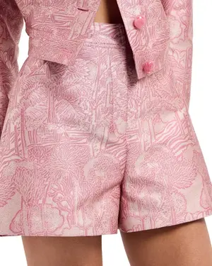 Emporio Armani Landscape Tonal Print Shiny Jacquard Shorts