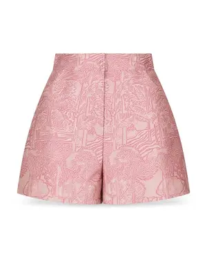 Emporio Armani Landscape Tonal Print Shiny Jacquard Shorts