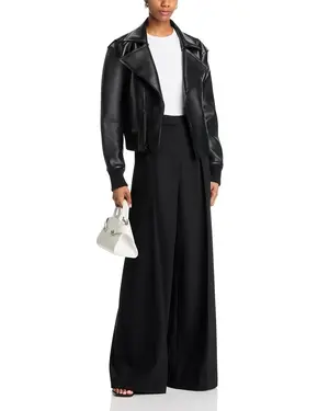 Norma Kamali Faux Leather Moto Jacket