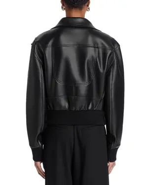 Norma Kamali Faux Leather Moto Jacket