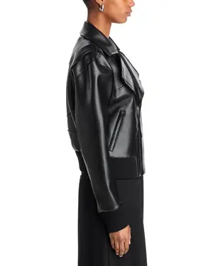Norma Kamali Faux Leather Moto Jacket