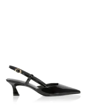 STUART WEITZMAN Vinnie 50 Slingback Kitten Heels - Black