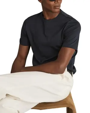 REISS Slim Fit Mercerized Tee - Navy