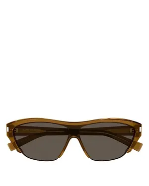 Saint Laurent Mask Sunglasses, 99mm - Brown