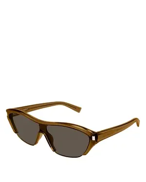 Saint Laurent Mask Sunglasses, 99mm - Brown