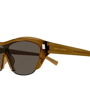 Saint Laurent Mask Sunglasses, 99mm - Brown
