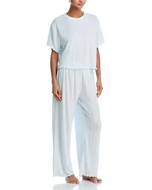 Aqua Butter Knit Tee And Pants Pajama Set Exclusive
