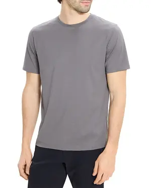 Theory Precise Tee In Cotton Jersey - Carbon