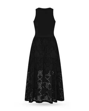 MILLY Embroidered Eyelet Dress - Black