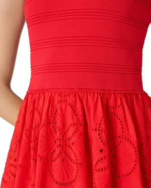 MILLY Embroidered Eyelet Dress