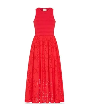 MILLY Embroidered Eyelet Dress