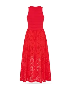 MILLY Embroidered Eyelet Dress