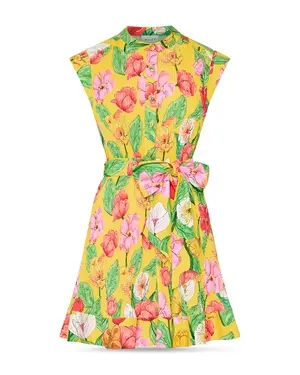 MILLY Joan Tulip Rosette Pleated Dress