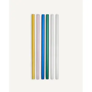 KOSTA BODA Sipsavor Glass Straws, Set Of 2 - Pink/yellow