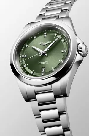 LONGINES Conquest Diamond Automatic Bracelet Watch - Green