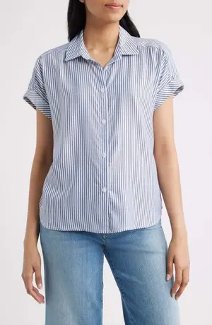 BEACHLUNCHLOUNGE Darby Short Sleeve Shirt - Atlantic