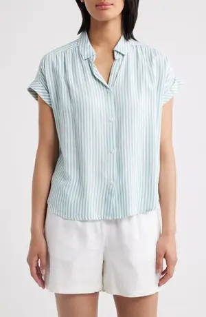 BEACHLUNCHLOUNGE Darby Short Sleeve Shirt - Cucumber Mint