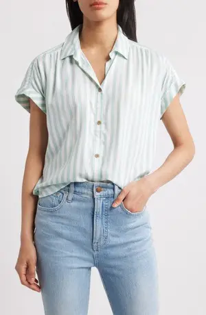 BEACHLUNCHLOUNGE Darby Short Sleeve Shirt - Pond Green