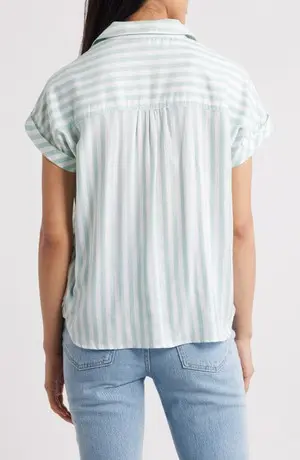 BEACHLUNCHLOUNGE Darby Short Sleeve Shirt - Pond Green