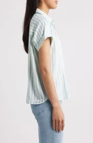 BEACHLUNCHLOUNGE Darby Short Sleeve Shirt - Pond Green