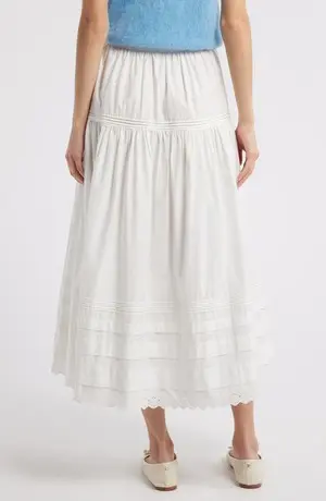 DÔEN Sebastiane Tiered Organic Cotton Poplin Maxi Skirt