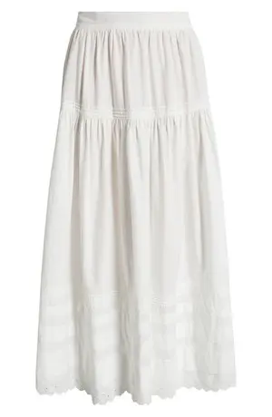 DÔEN Sebastiane Tiered Organic Cotton Poplin Maxi Skirt