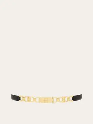 FERRAGAMO Extendable Gancini Bijoux Belt - Black