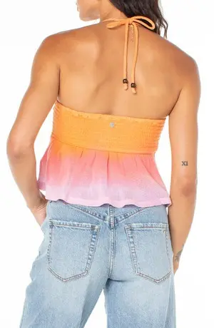 Roxy Magic Hour Ombré Halter Top - Sugar Coral Solid